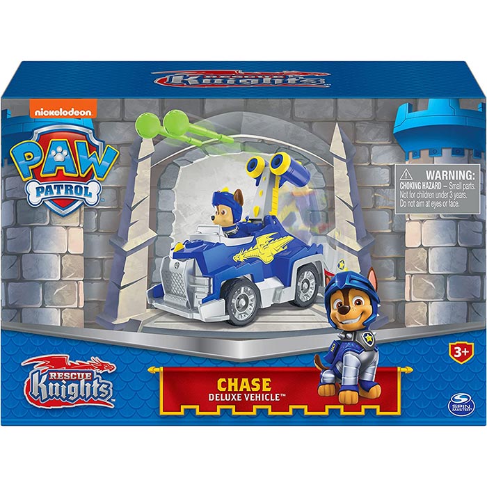 PAW Patrol, Rescue Knights Chase Transforming Toy Car With Collectible ...